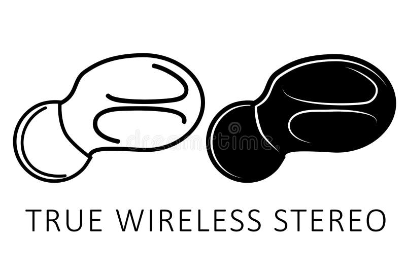 Simple Set 2 Vector, TWS or True Wireless Stereo Stock Vector ...