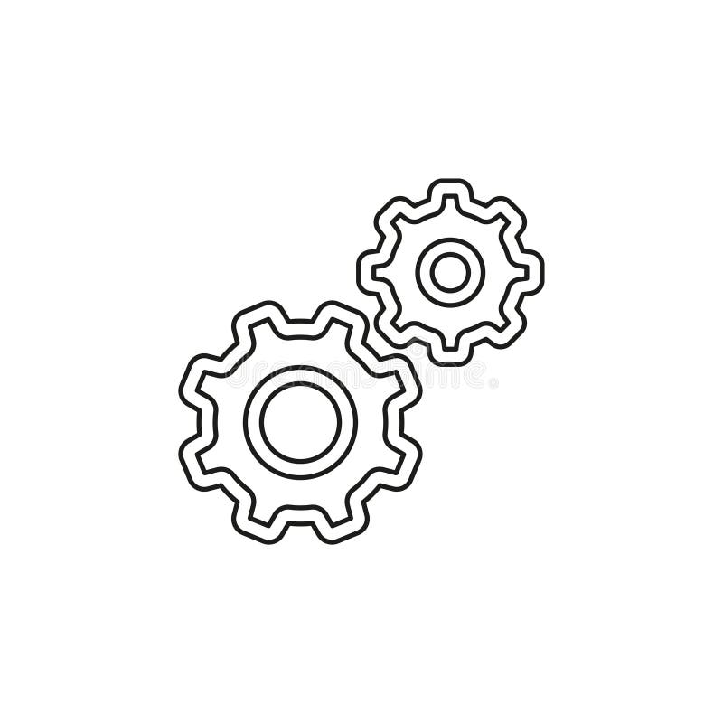 Simple Settings Vector Icon Stock Vector - Illustration of outline ...