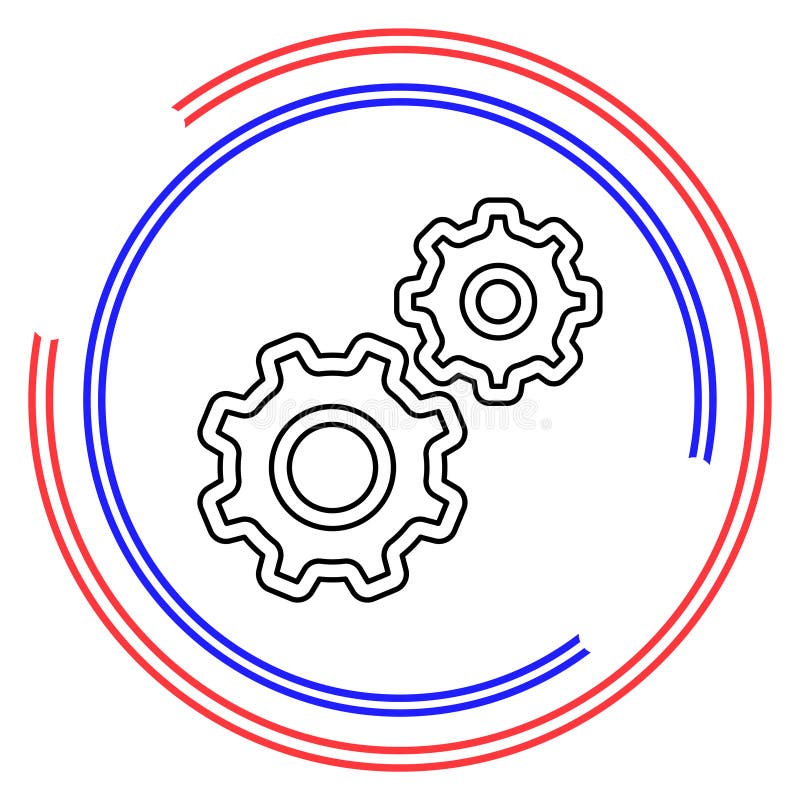 Simple Settings Vector Icon Stock Vector - Illustration of outline ...