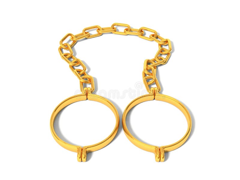 Golden Shackles, Weight Ball and Platinum Chain Stock Illustration ...