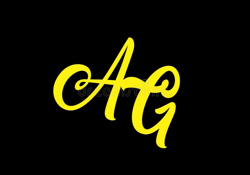 Simple Shape of AG Initial Letter Stock Vector - Illustration of ...