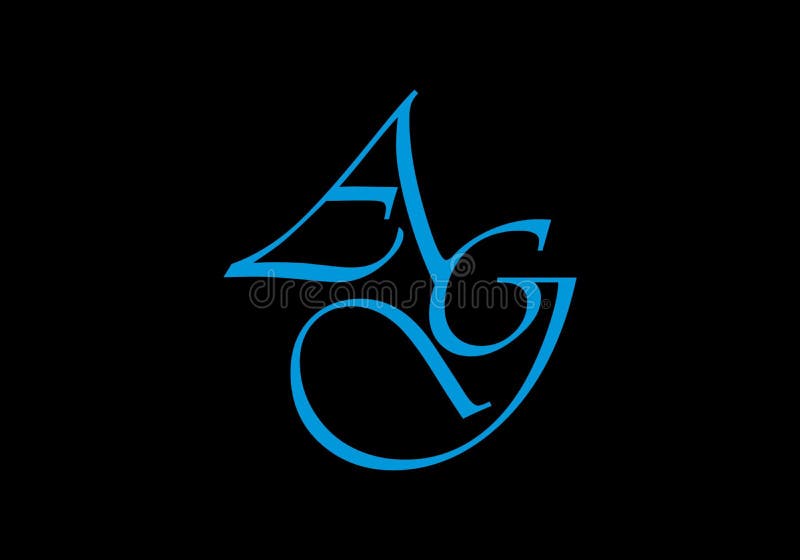 Simple Shape of AG Initial Letter Stock Vector - Illustration of ...