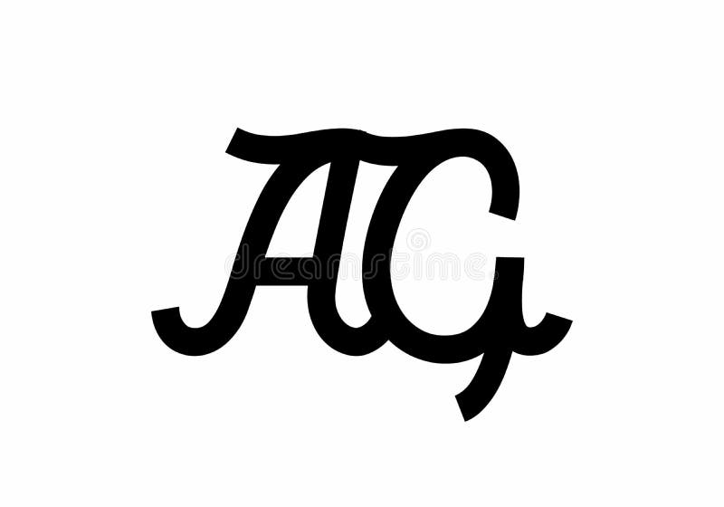 Simple Shape of AG Initial Letter Stock Vector - Illustration of ...