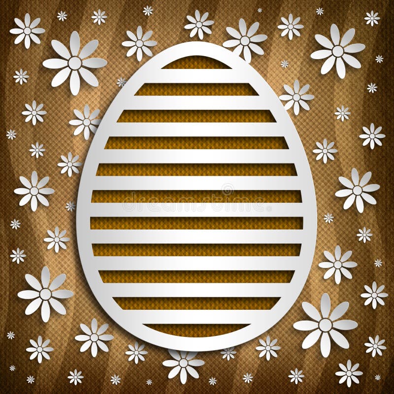 Simple Shape of Easter Egg on Brown Background Stock Illustration ...