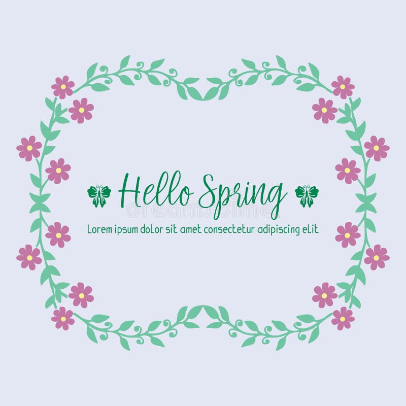 Elegant Leaf Floral Frame Ornamen Isolated on White Background. Vector ...