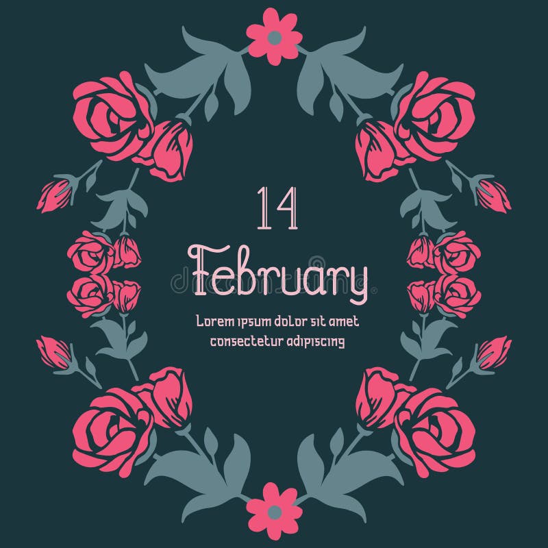 Simple Shape of Leaf and Red Rose Flower Frame, for Seamless 14 ...