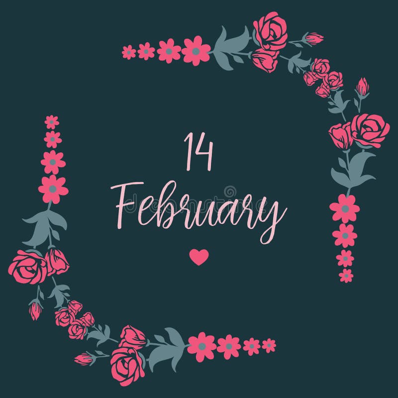 Simple Shape of Leaf and Red Rose Flower Frame, for Seamless 14 ...