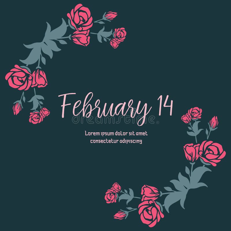 Simple Shape of Leaf and Red Rose Flower Frame, for Seamless 14 ...