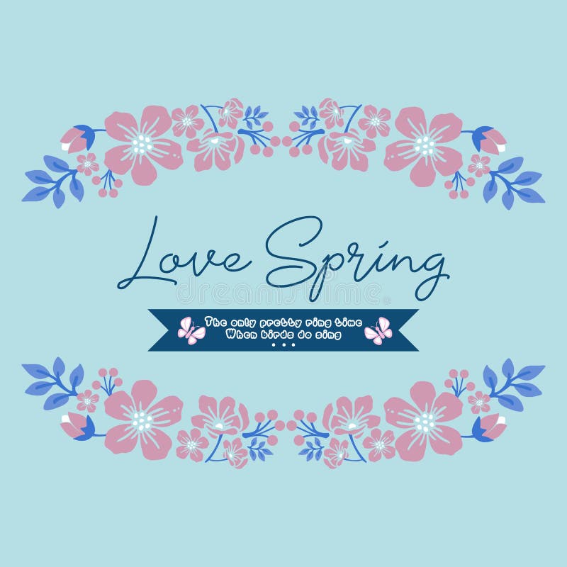 Simple Shape of Love Spring Card, with Beautiful Decoration Template of ...