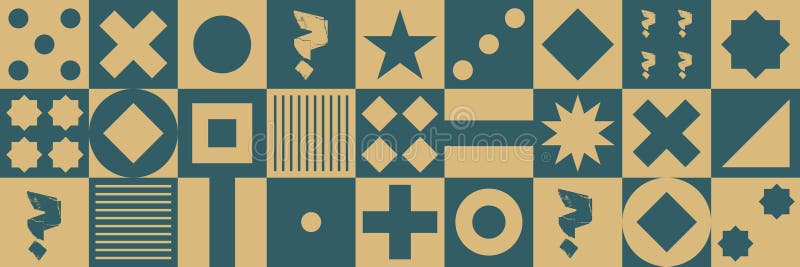 With a Simple Shape and Pattern in Color Tones. Simple Geometric Art ...