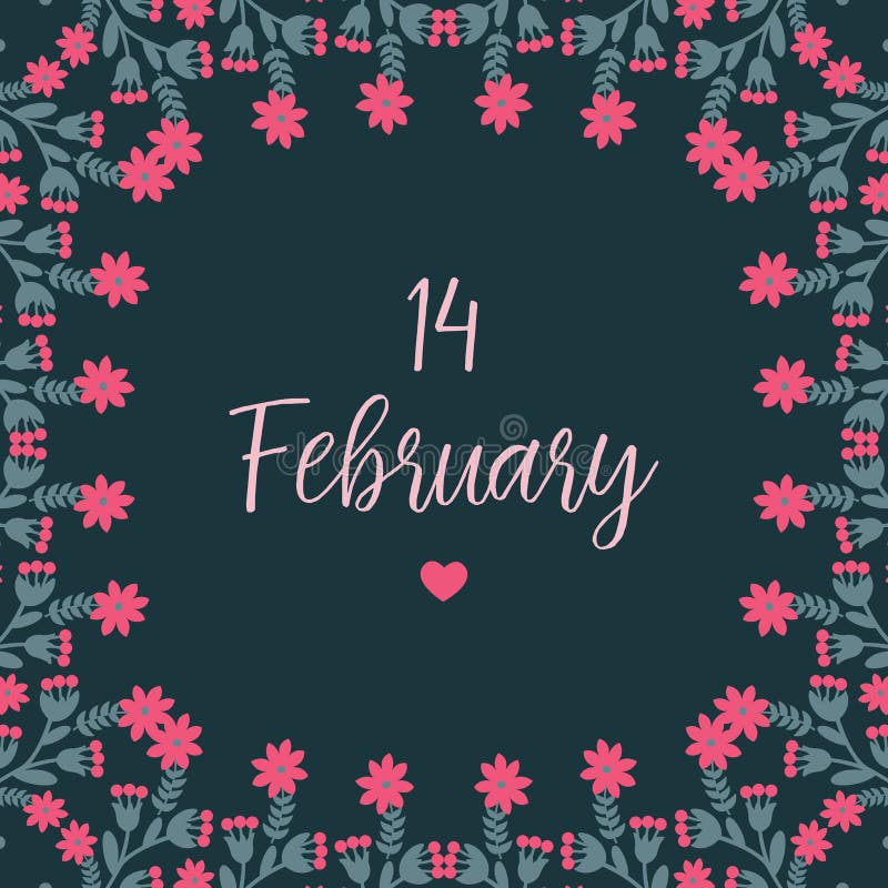 Simple Shape Pattern of Leaf and Pink Floral Frame, for Beautiful 14 ...