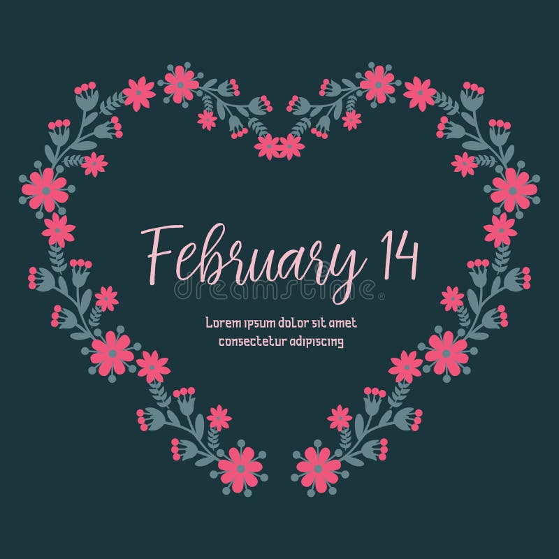 Simple Shape Pattern of Leaf and Pink Floral Frame, for Beautiful 14 ...