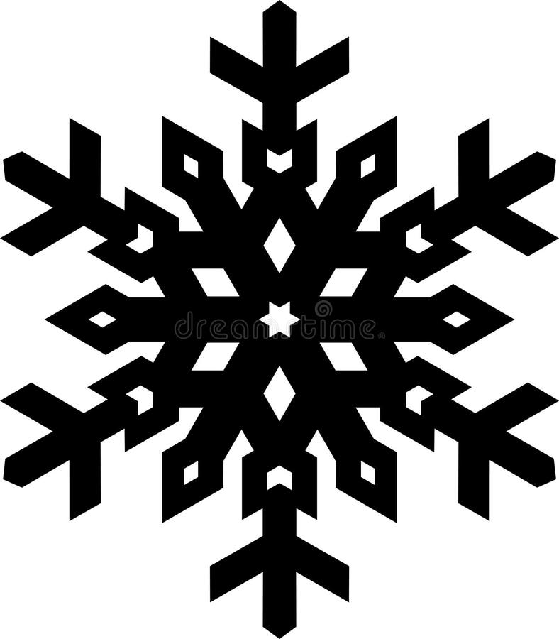 Simple Shape Stylish Black Snowflake for Your Design. Vector Geo Stock ...