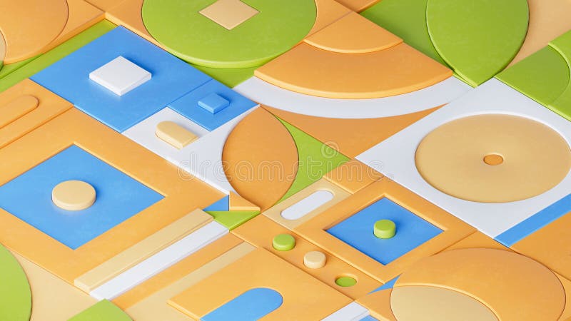 Simple Shapes Pattern in Bauhaus Style. Eco Colors Stock Illustration ... Simple Shapes Pattern in Bauhaus Style. Eco Colors Stock Illustration ...