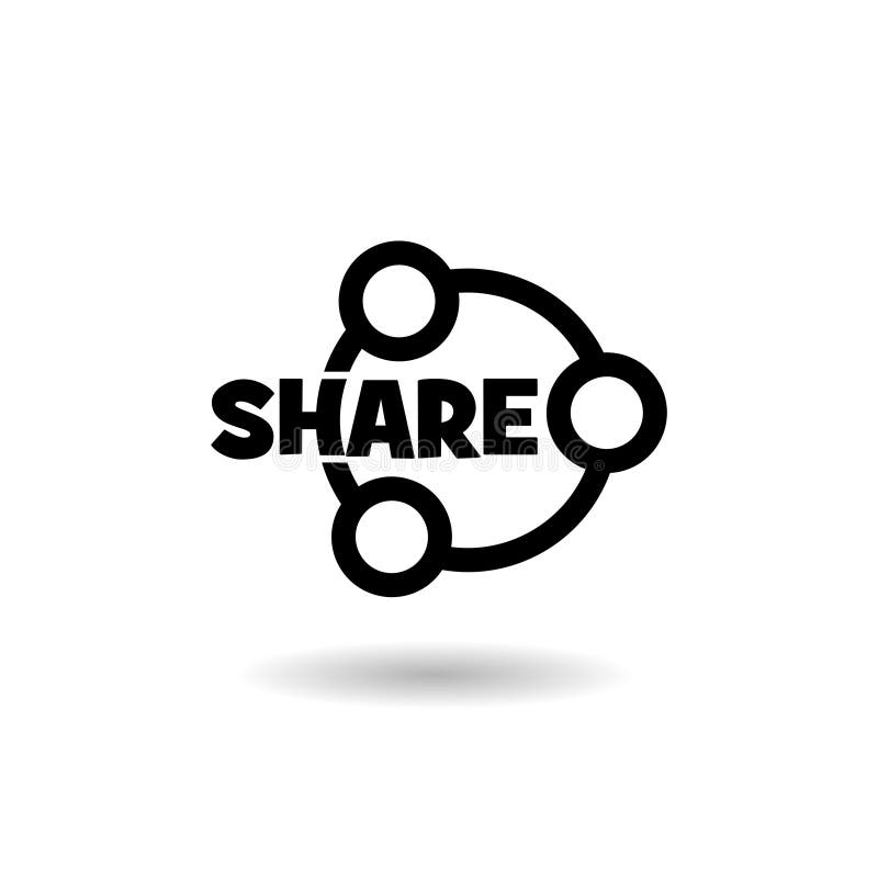 Simple Share Icon with Shadow Stock Vector - Illustration of circle ...