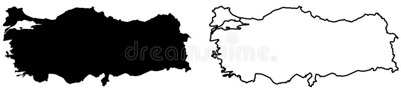 Simple only Sharp Corners Map - Republic of Turkey Vector Dra Stock ...