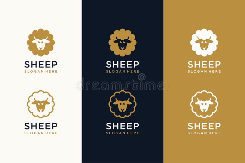 Unique Simple Sheep Line Logo Design Template Stock Illustration ...