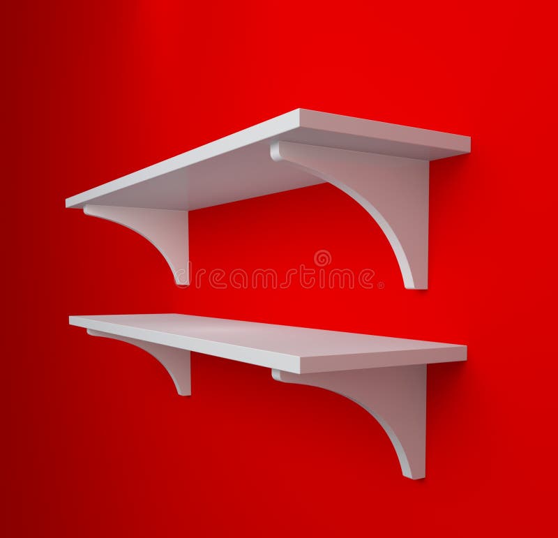 Simple shelves on a wall. stock illustration. Illustration of elegance ...