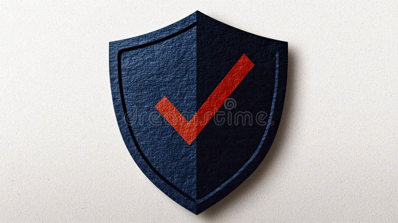 Shield Icon Checkmark Representing Safety Assurance Neutral Background ...