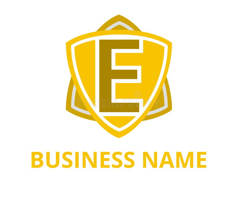 Simple shield e stock vector. Illustration of hexagonal - 124907678