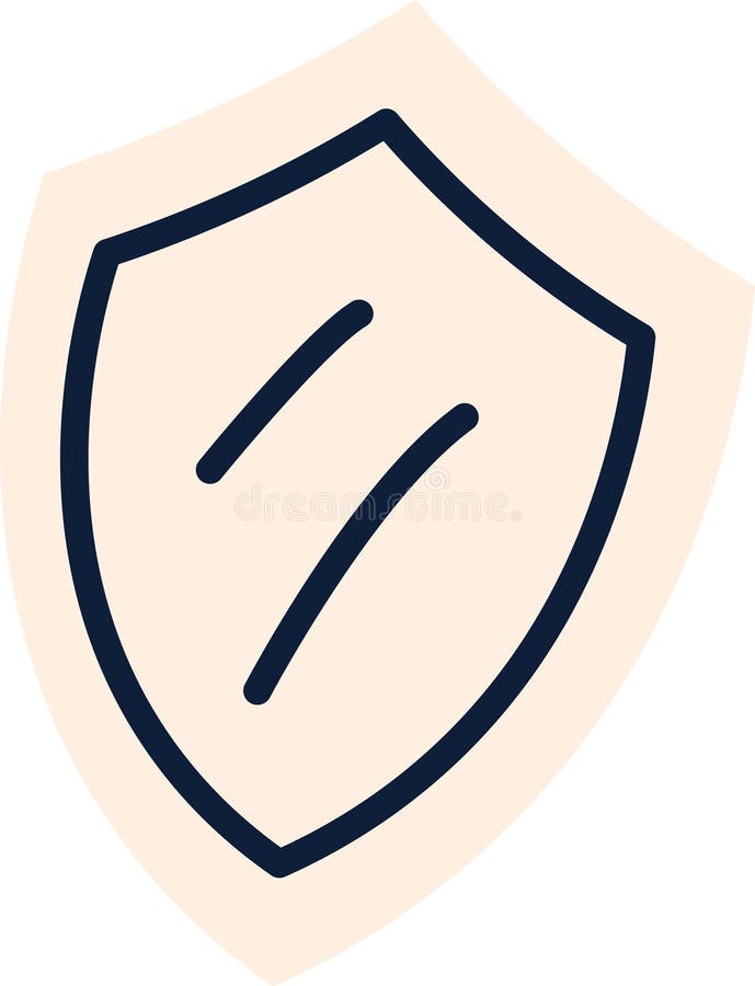 Simple Shield Icon stock illustration. Illustration of outline - 374184481