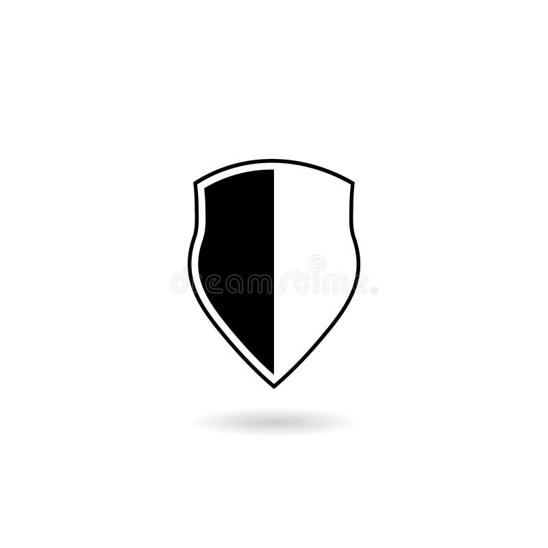 Simple Shield Icon with Shadow Stock Vector - Illustration of firewall ...
