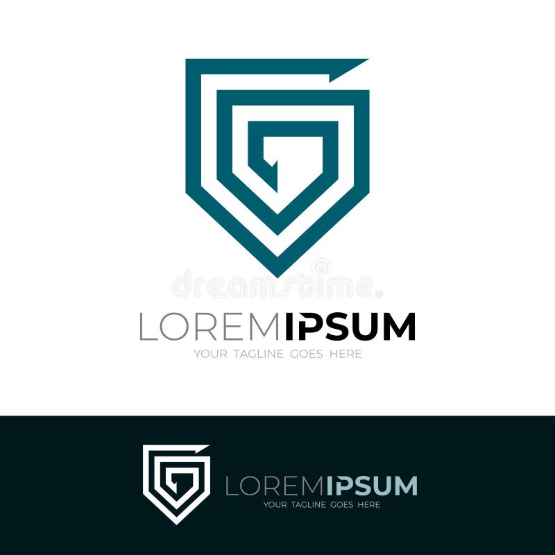 Simple Shield Logo with Line Design Vector, Shield Line Logo Stock ...