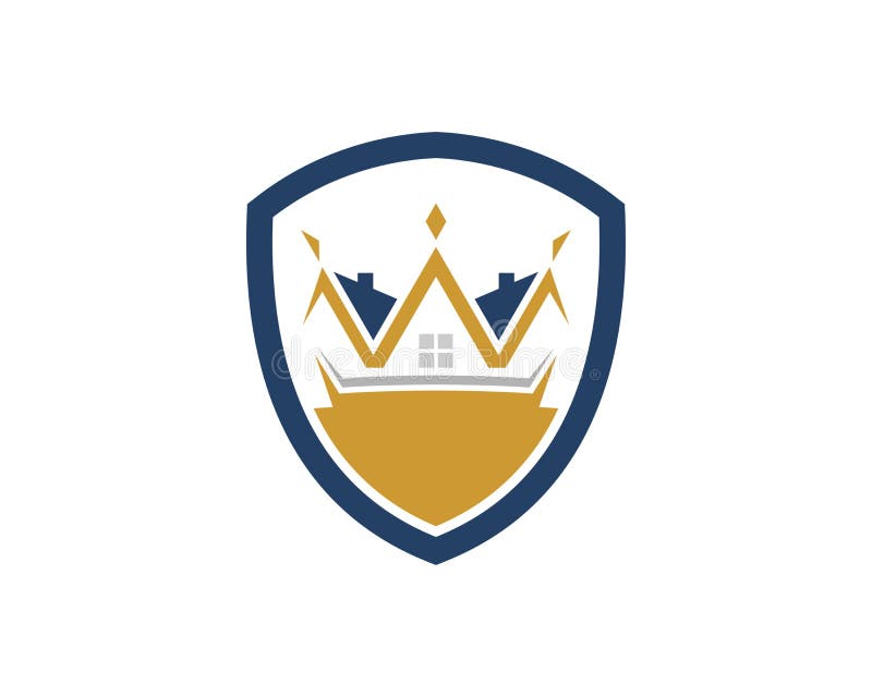 Simple Shield with Real Estate House and Crown Inside Stock ...