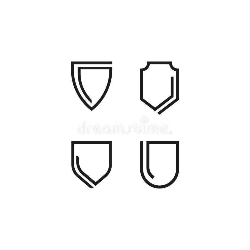 Simple Shield Symbol Logo Template Vector Stock Vector - Illustration ...