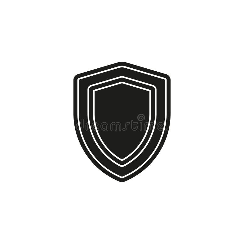 Simple Shield Vector Icon stock illustration. Illustration of equipment ...
