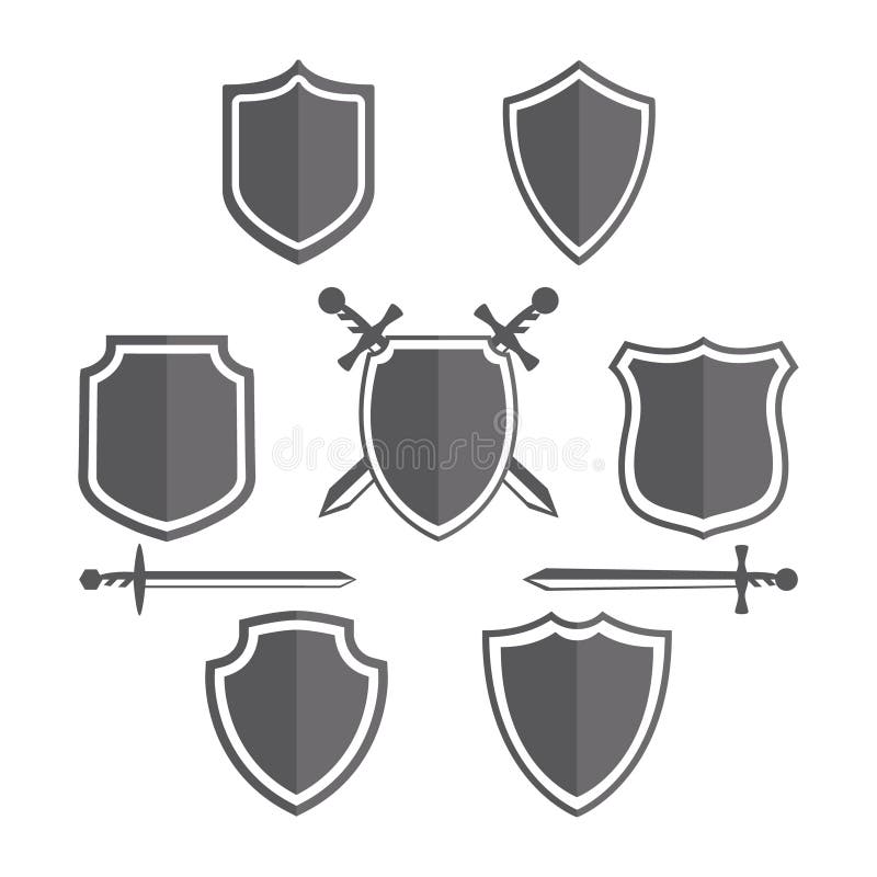 Simple shields (vector) stock vector. Illustration of nobility - 3033992