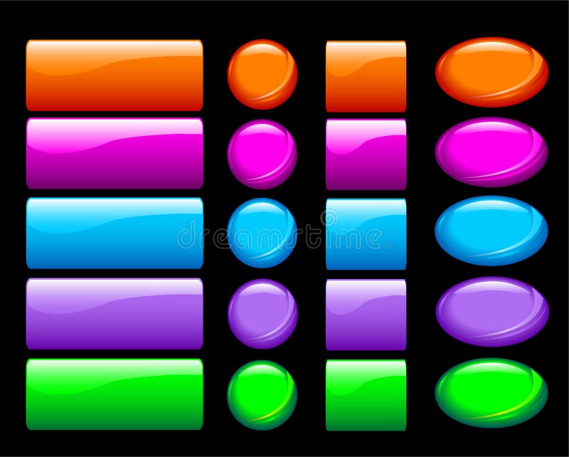Smooth Shiny Buttons stock vector. Illustration of empty - 14912465