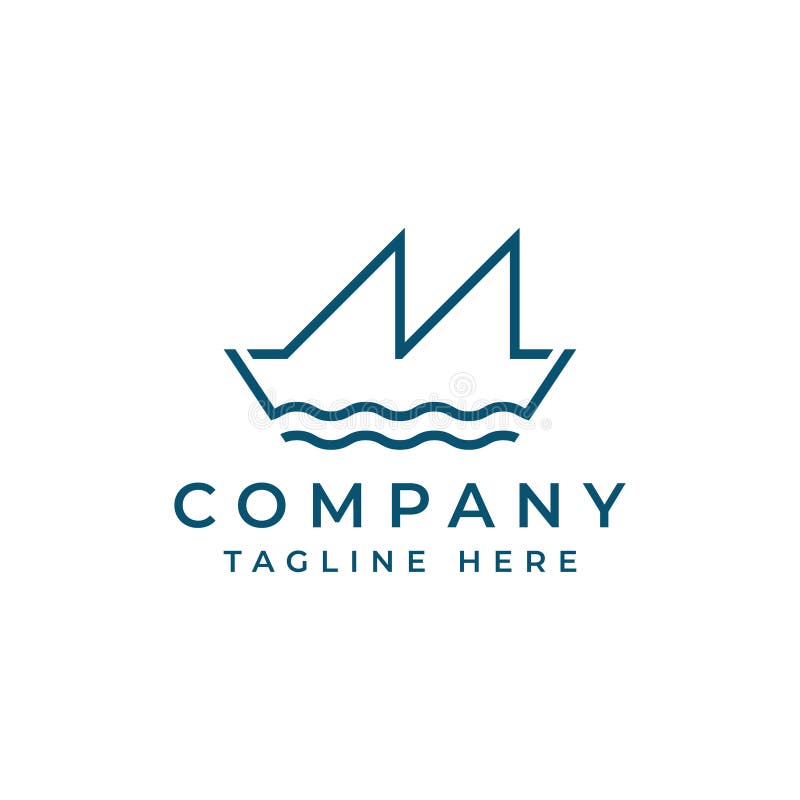 Simple Ship Vector Logo Design Stock Vector - Illustration of concept ...