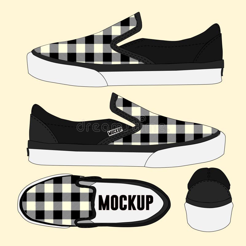 Shoes Mockup with Black Color Stock Vector - Illustration of accessory ...