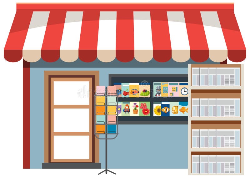 A Simple Shop on White Background Stock Vector - Illustration of simple ...
