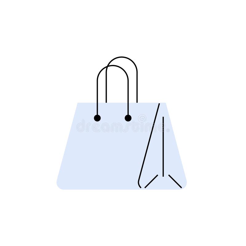 Simple Shopping Bag Icon in Light Blue, Representing E-commerce, Retail ...