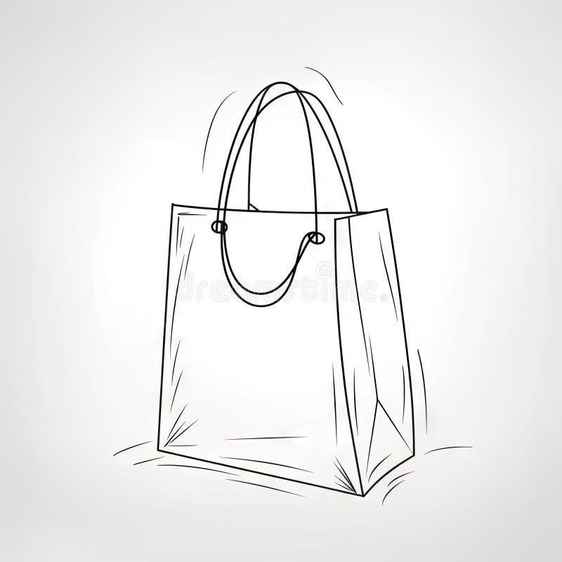 Simple Shopping Bag Line Art Vector Illustration for Your Design Needs ...