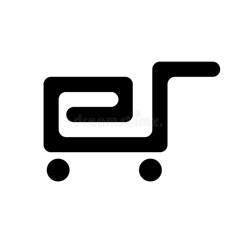 Simple shopping cart icon stock vector. Illustration of store - 106540371