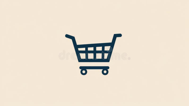 Simple Shopping Cart Icon on Neutral Background Stock Illustration ...