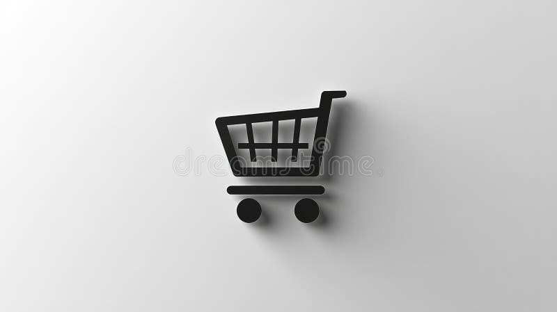 Simple Shopping Cart Icon on Neutral Background Stock Illustration ...