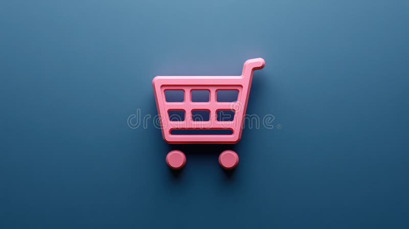 Simple Shopping Cart Icon on Neutral Background Stock Illustration ...