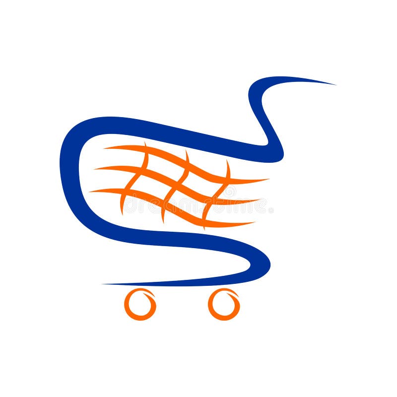 Simple Shopping Cart Logo Design Stock Vector - Illustration of ...