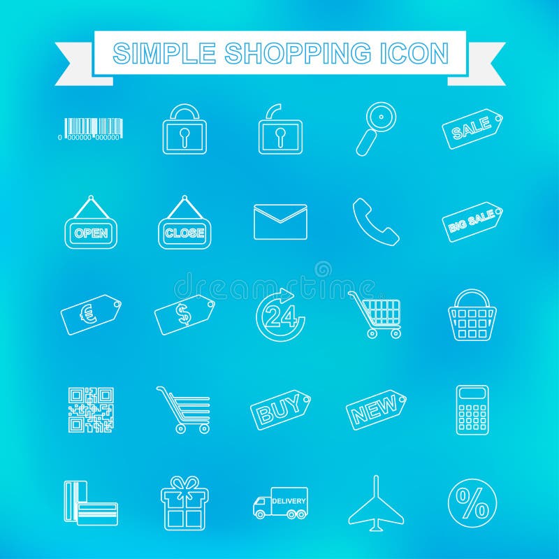 Simple Shopping Icon with Unfocused Background Stock Vector ...