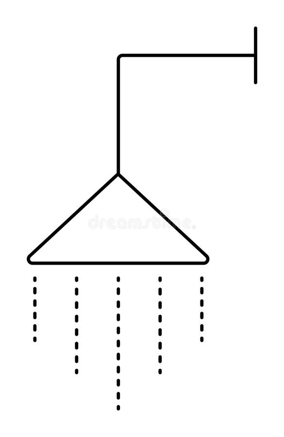 Simple Shower Black Line Icon Stock Vector - Illustration of water ...