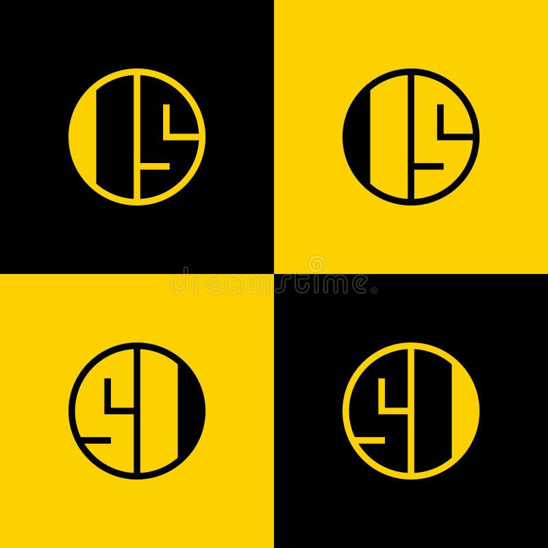 Simple is and SI Letters Circle Logo Set, Suitable for Business with is ...