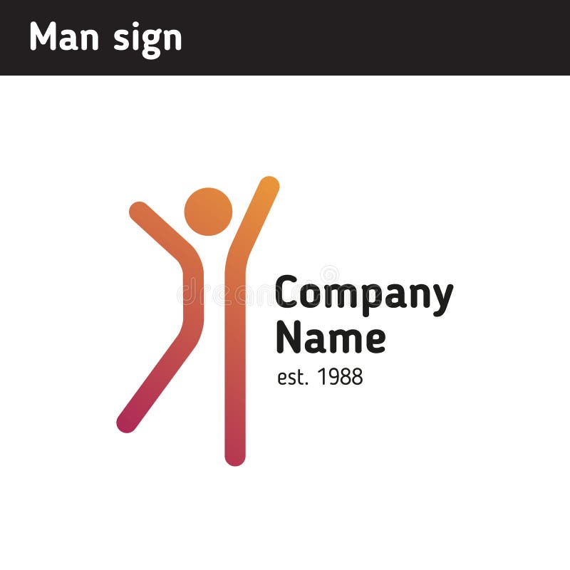 Simple sign man jumps stock vector. Illustration of business - 94610482