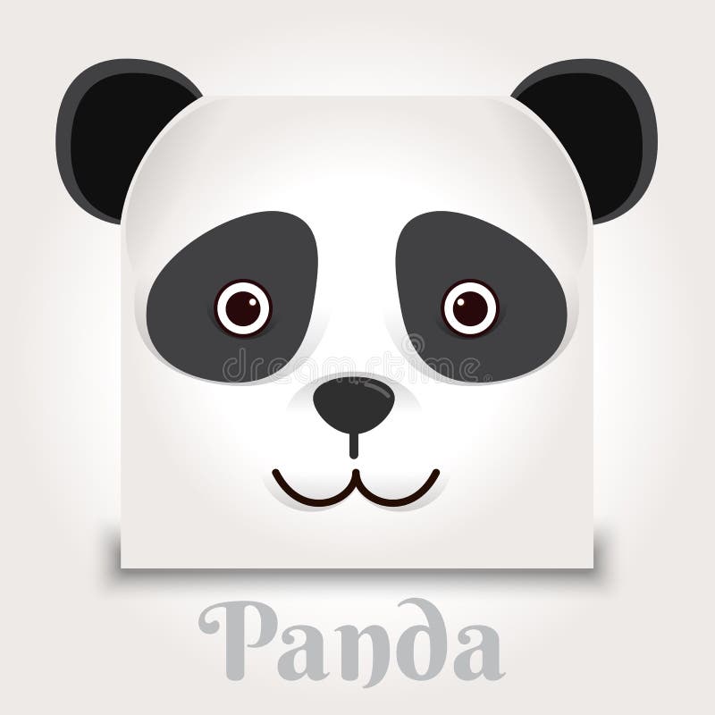 Simple Sign a Panda - Design Template on White Background Stock Vector ...