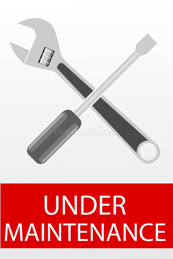 Simple Sign, Under Maintenance Stock Vector - Illustration of toolkit ...