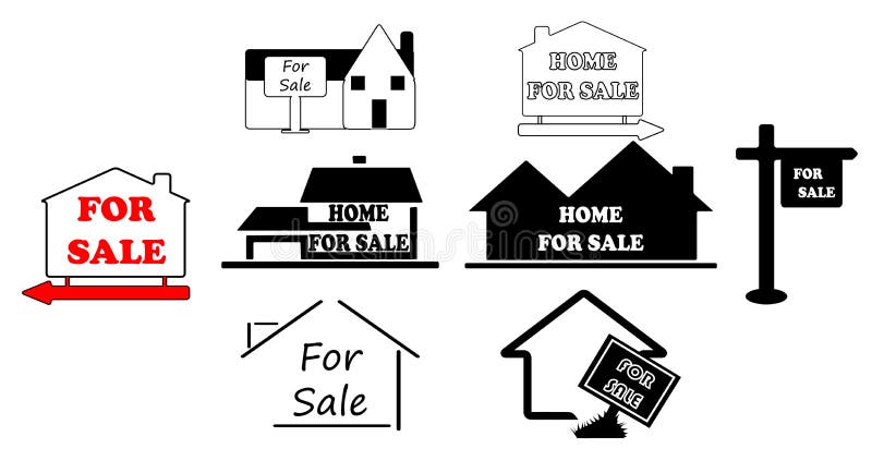 Simple Signs for Selling House Stock Vector - Illustration of seller ...