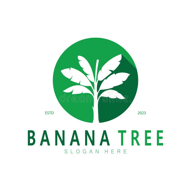 Simple Silhouette Banana Tree Logo. Flat Design Vector Stock Vector ...